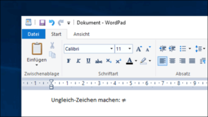 Ungleich Zeichen auf der Tastatur: Windows + Mac